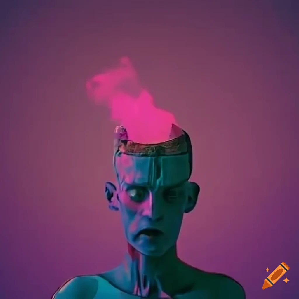 Vaporwave max headroom with cigarette on Craiyon