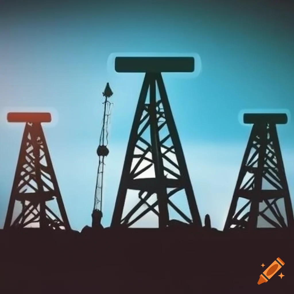 Texas oil towers laptop sticker design on Craiyon