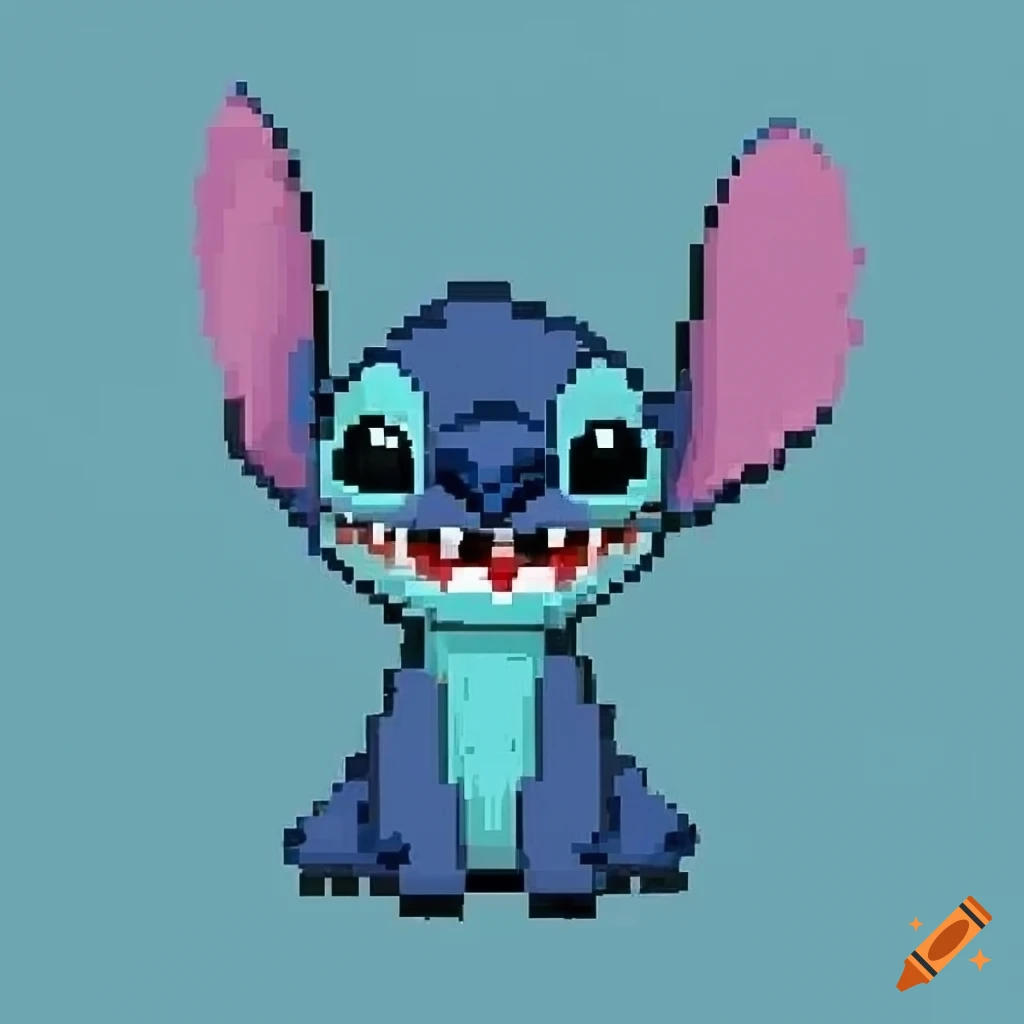 Lilo and stitch pixel art in 32x32 resolution on Craiyon