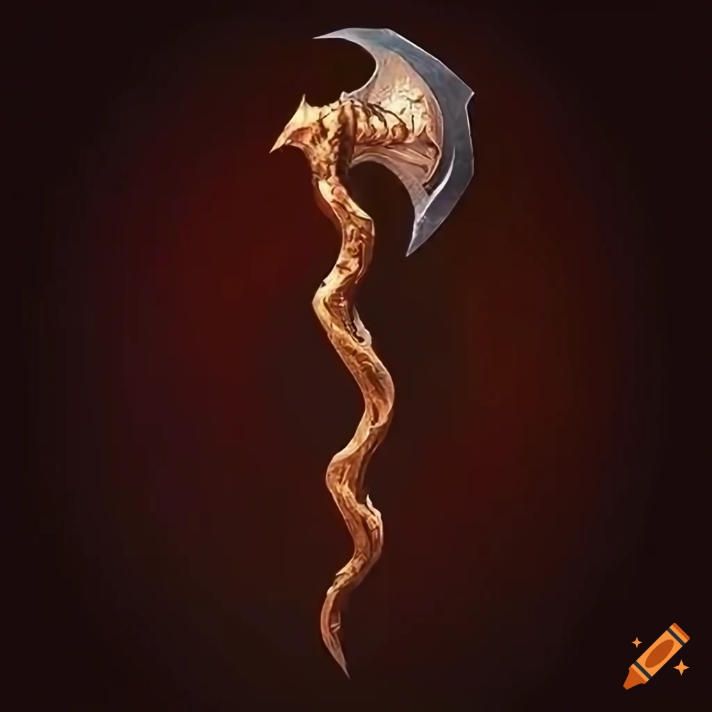 Ravenous ax - a divine weapon forged in the forges of chaos on Craiyon