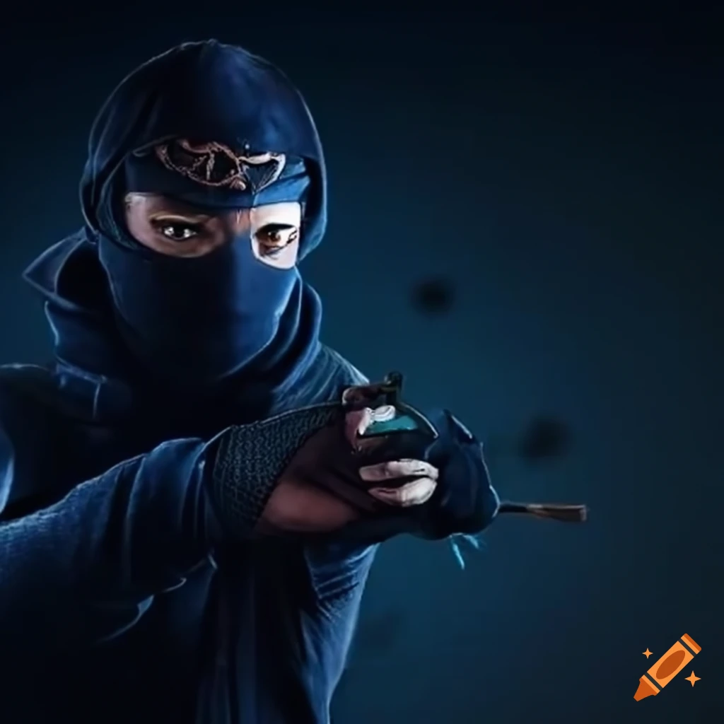 Skilled ninja throwing a star into the night sky on Craiyon