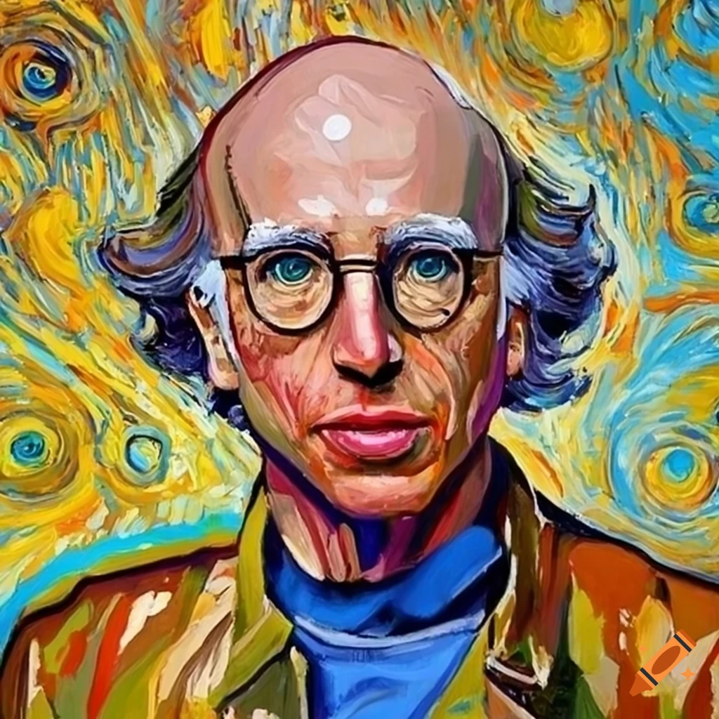 Larry david painted in the style of vincent van gogh on Craiyon
