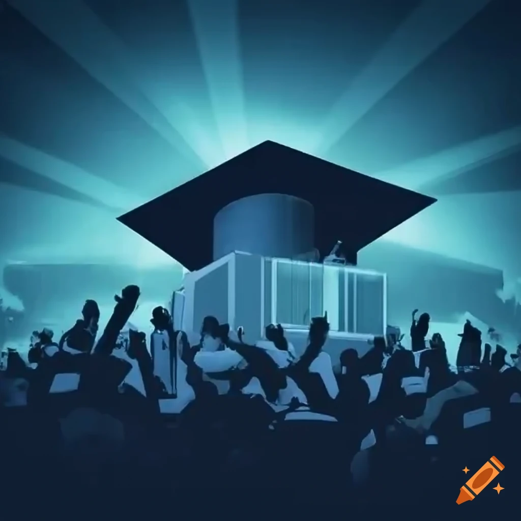 Large crowd gathered at university demanding free education on Craiyon