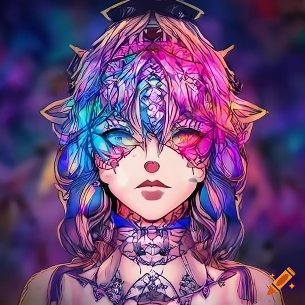 Geometric anime mandala design on Craiyon