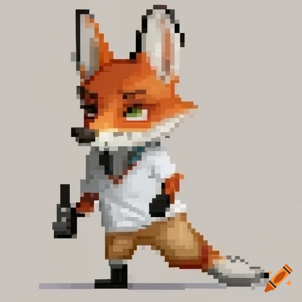 Male anthropomorphic fox in casual attire walking in a park in ...