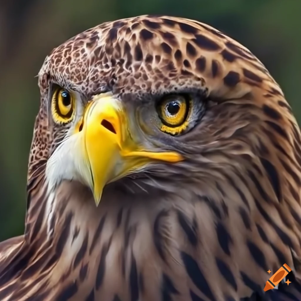 Impressive muscular eagle with leopard spots and tiger stripes on Craiyon