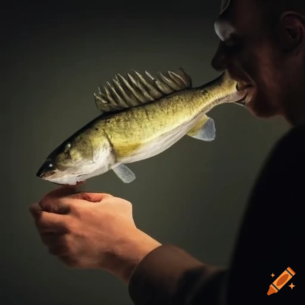 Man taking a picture of a zander on Craiyon