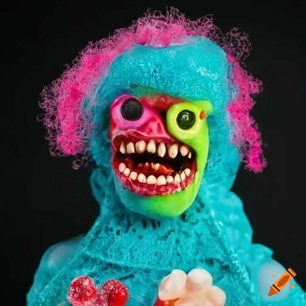 Gummy candy ghoul wearing a 3 piece suit on Craiyon