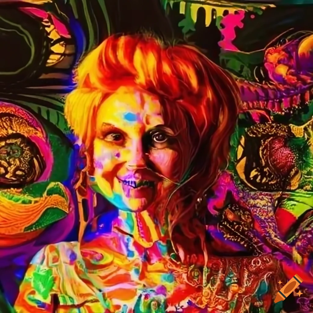 Lucy jordan's psychedelic kitchen on Craiyon