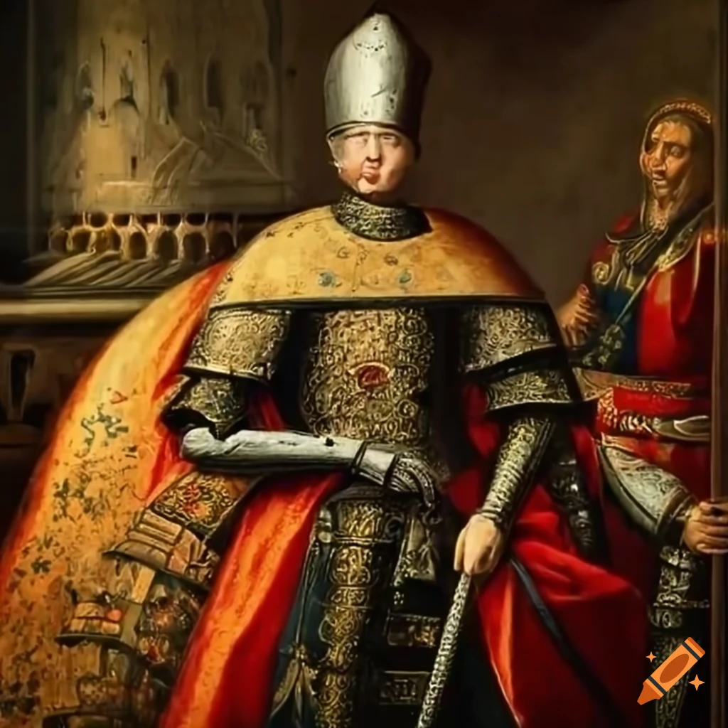 Painting of a distinguished 12th-century Polish statesman leading ...