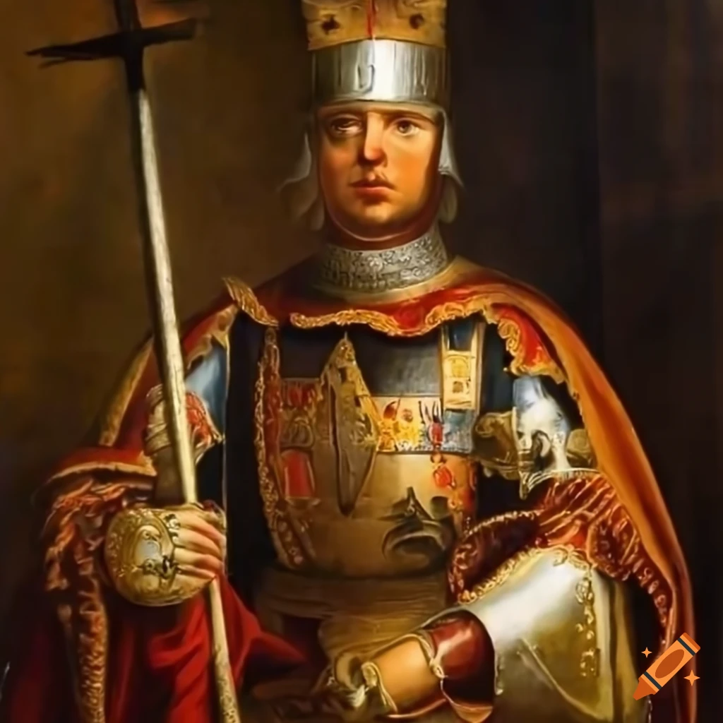 Painting of a distinguished 12th-century Polish statesman leading ...