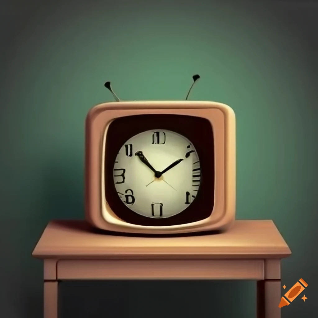 Vintage tv and clock on Craiyon