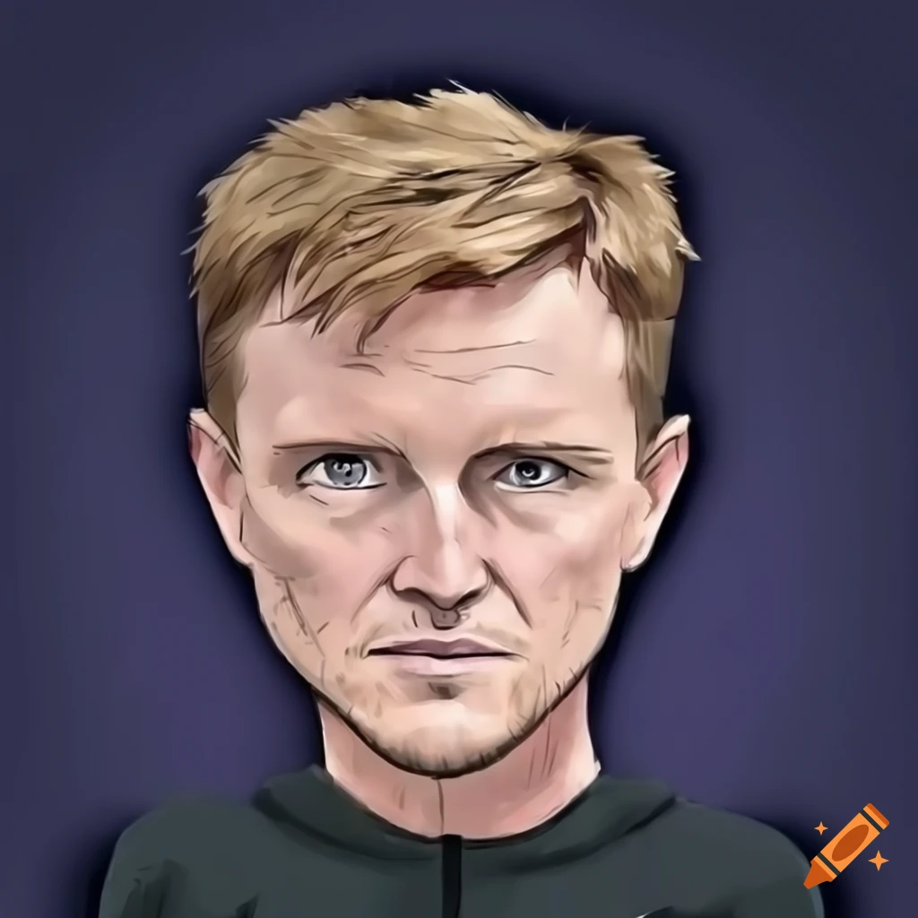 Cartoon depiction of eddie howe in south park style on Craiyon