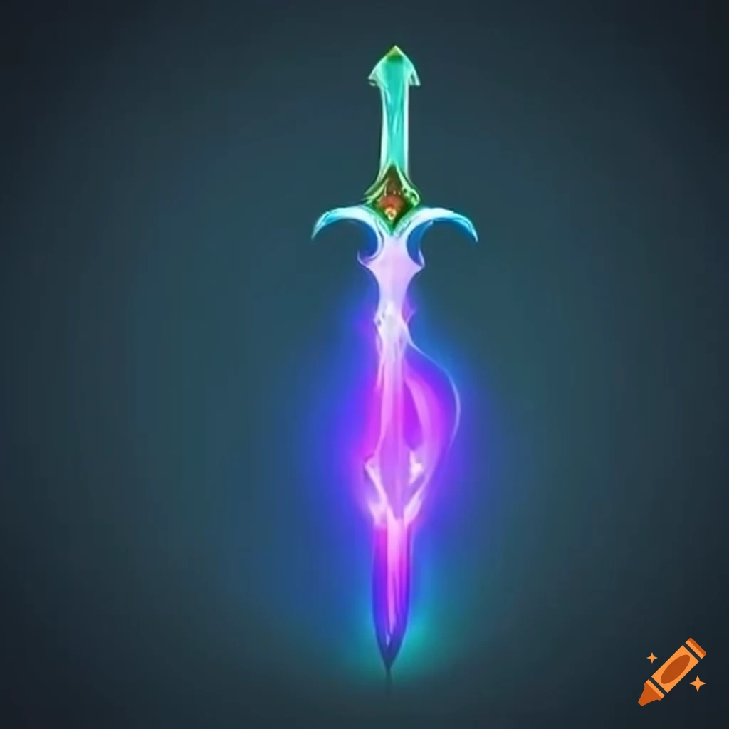 Magic sword with a glowing aura on Craiyon