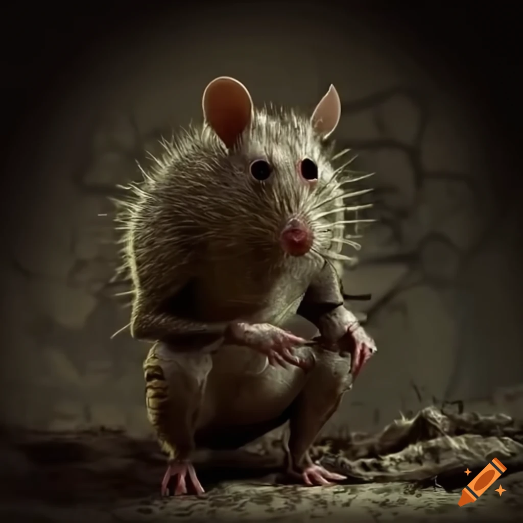 Mutant radioactive rat with a wasteland background on Craiyon