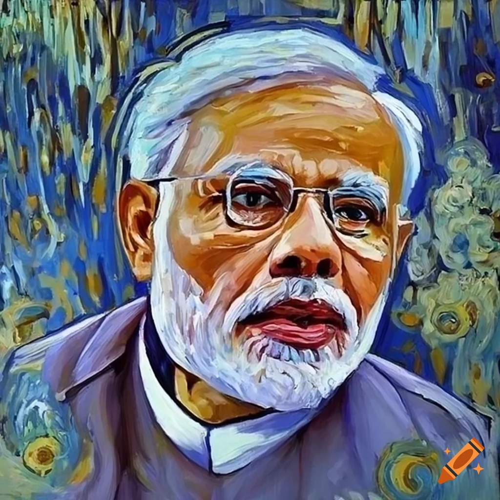 Narendra modi portrait in van gogh style painting on Craiyon