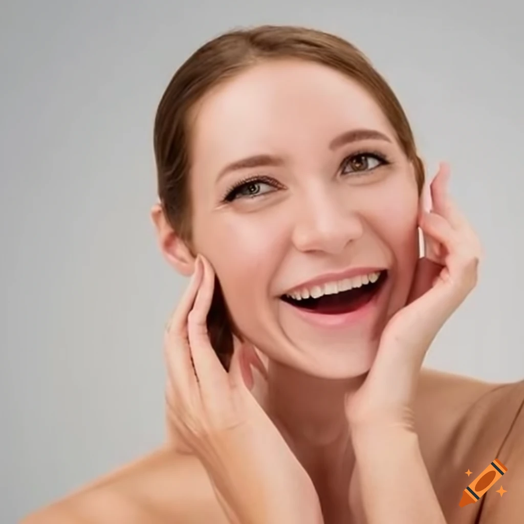 Happy woman's face on Craiyon