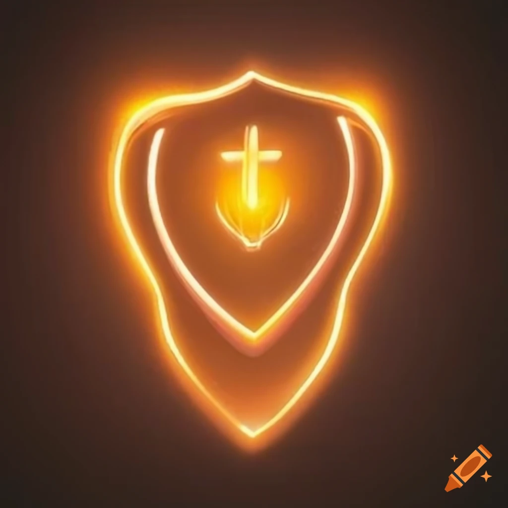 Glowing orange insignia on Craiyon