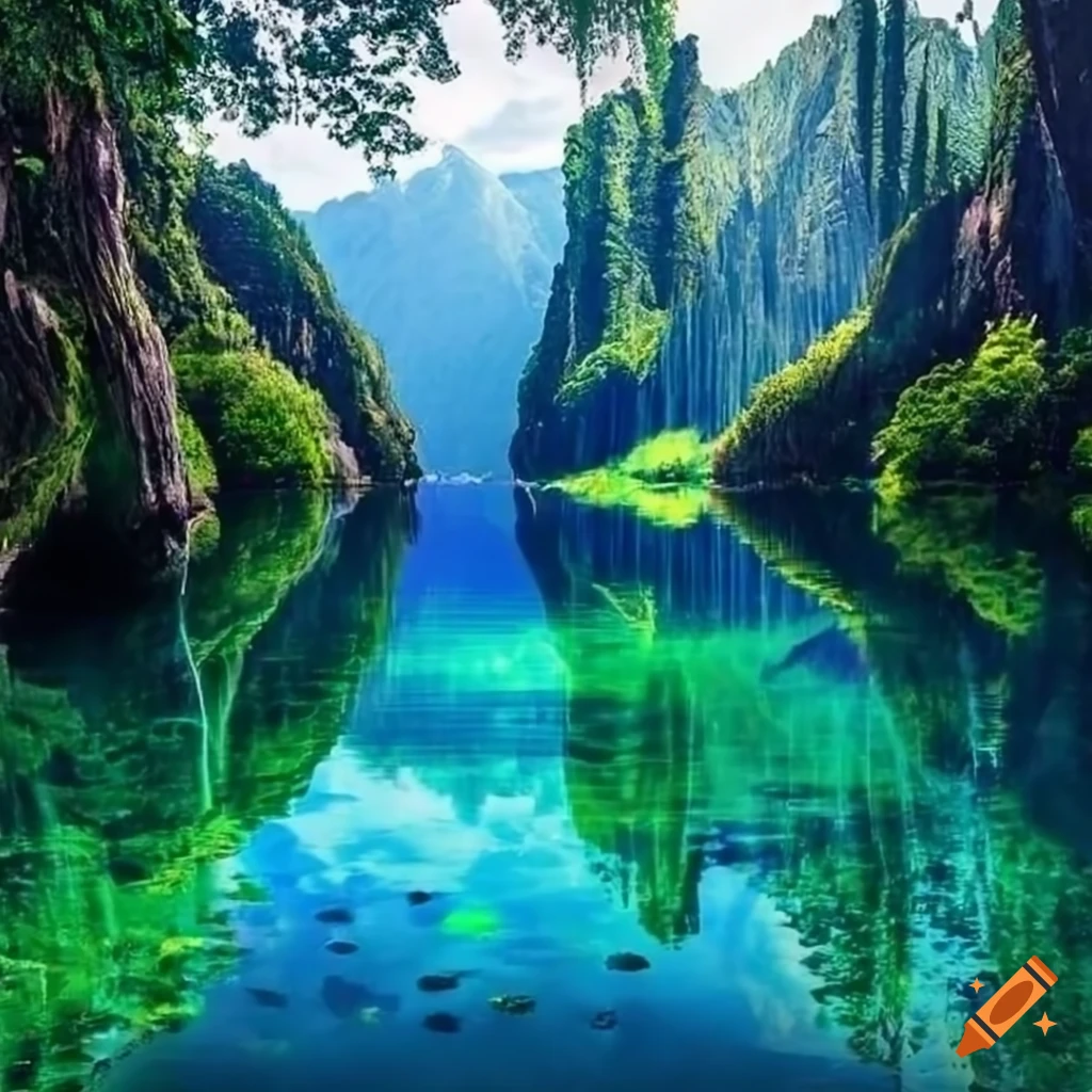 Enchanted lake on Craiyon