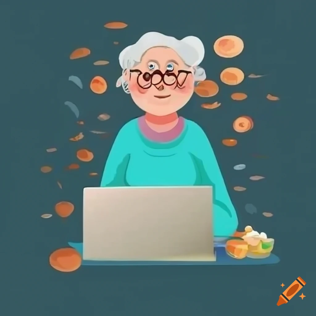 Elderly couple having fun with a computer on Craiyon