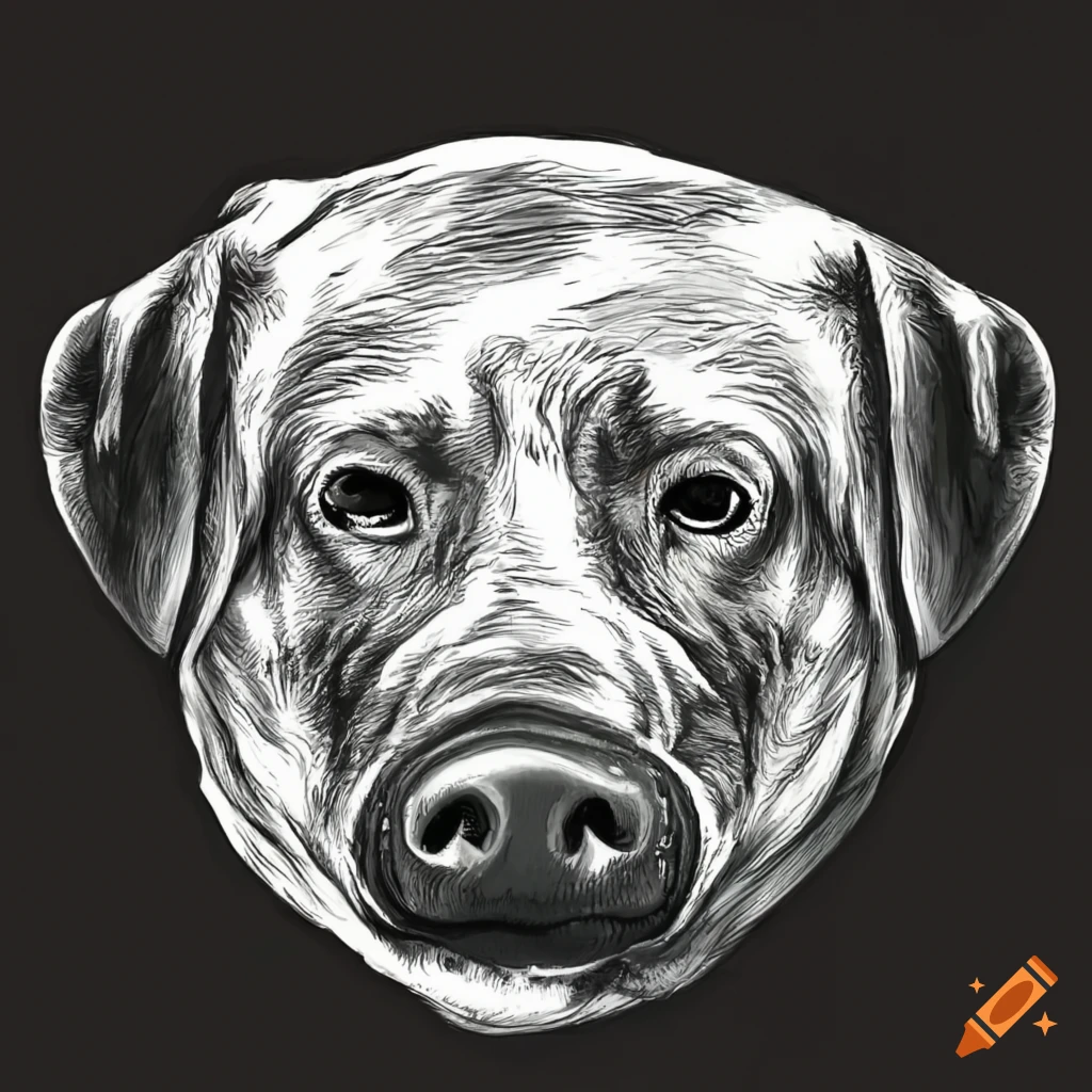 Labrador with pig face on Craiyon