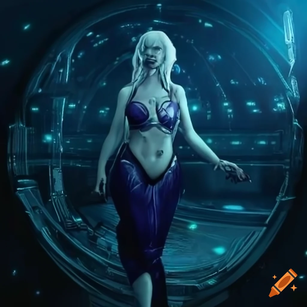 Sci-fi city with futuristic representation of aphrodite on Craiyon