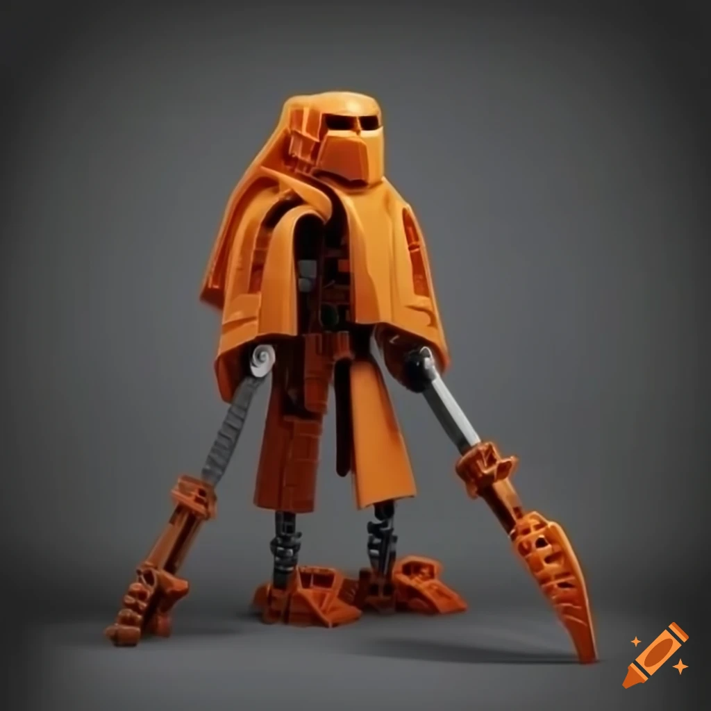 Bionicle character with robe and staff on Craiyon