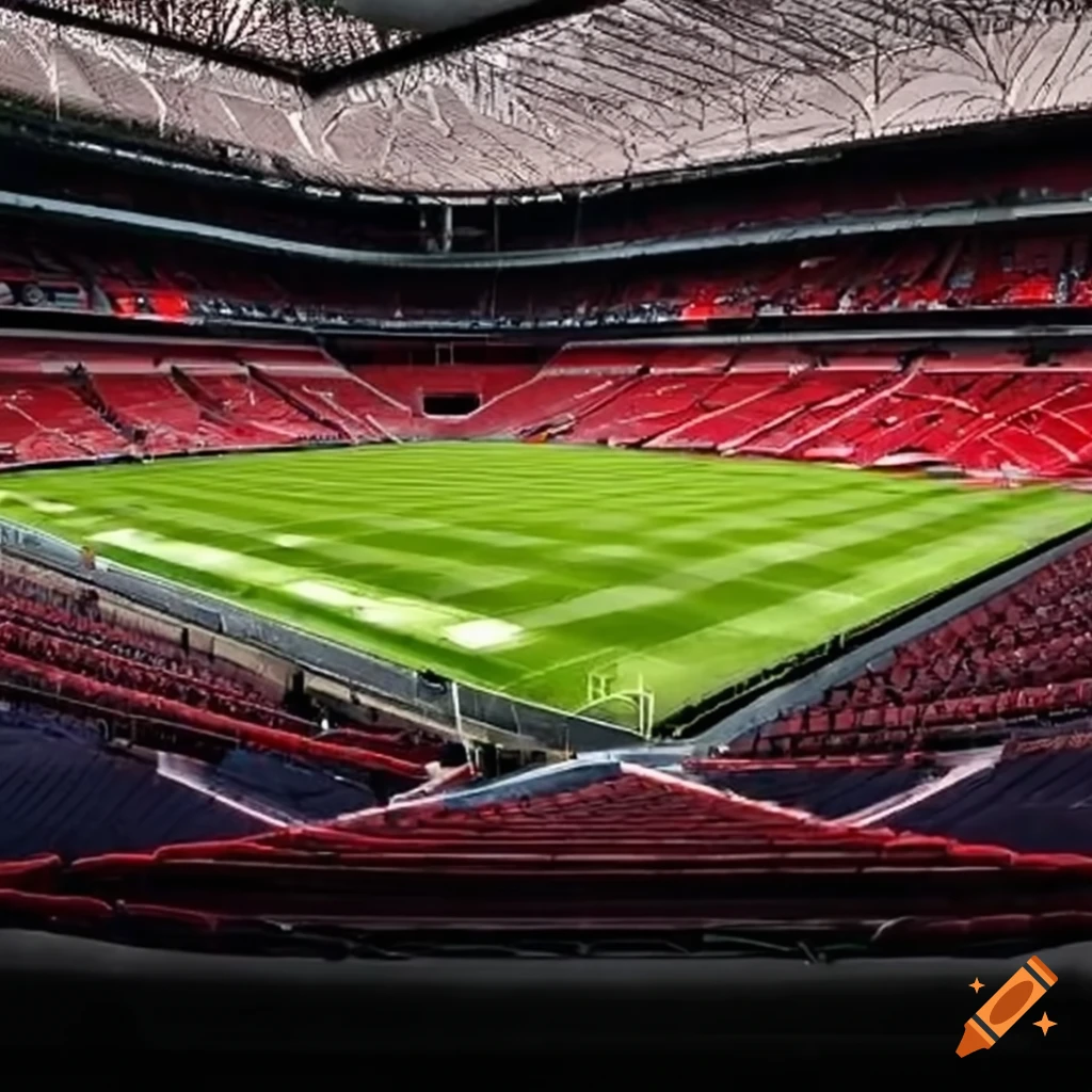 Tottenham stadium with red seats on Craiyon