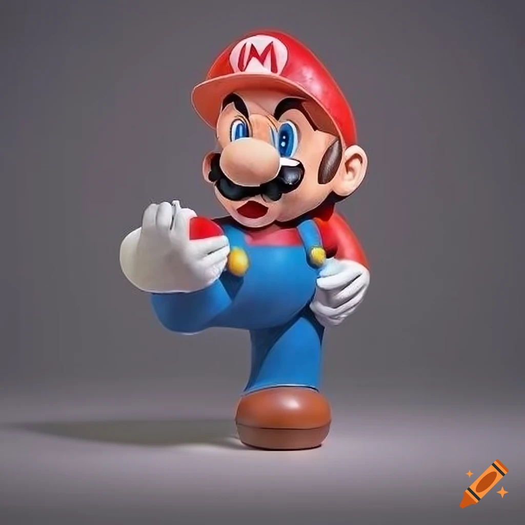 Sculpture of mario by michelangelo on Craiyon