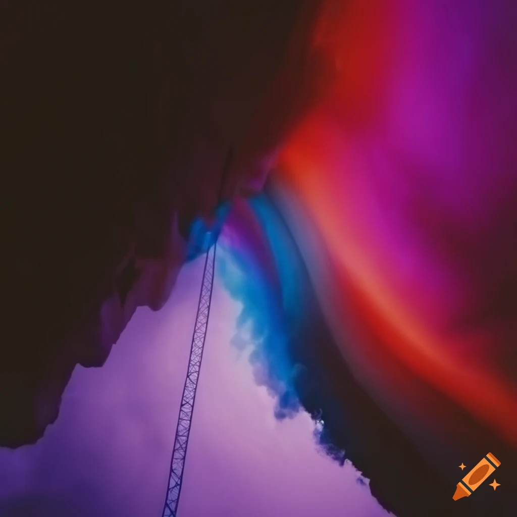 Towering crystalline structures refracting otherworldly colors on Craiyon