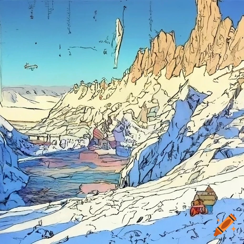 Vars les claux covered in snow by moebius on Craiyon
