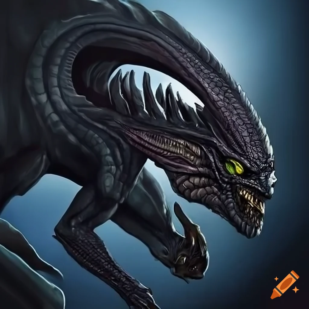 Alien dragon on Craiyon