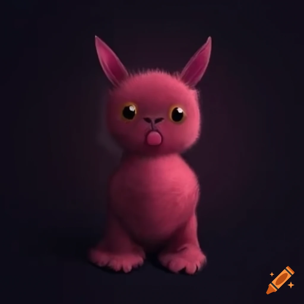 Cute imaginary animal on a solid background on Craiyon