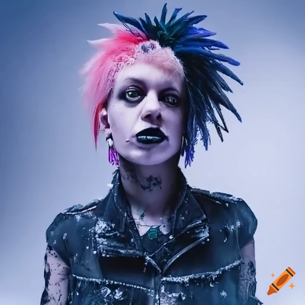 Punk in the snow on Craiyon