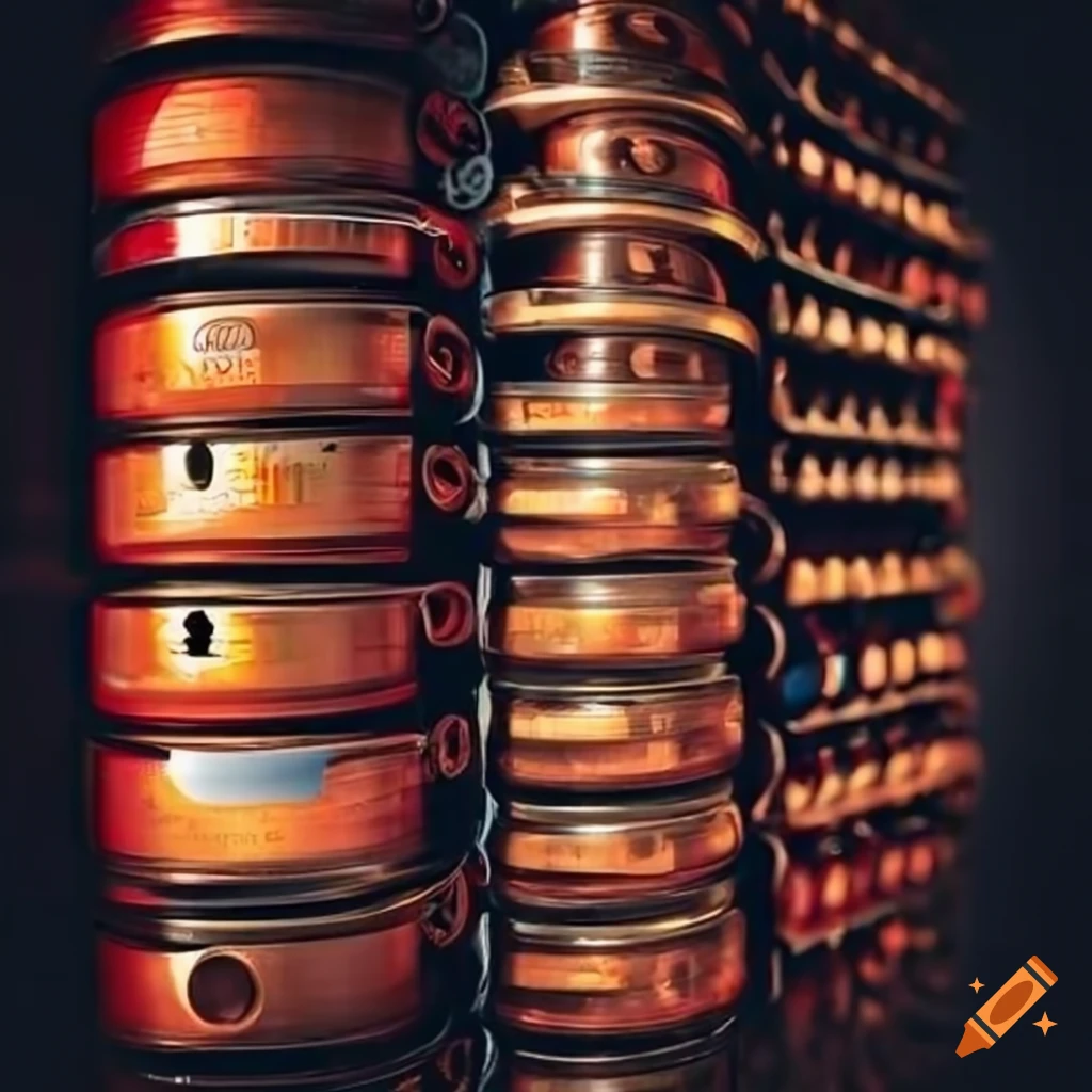 Display of various branded pipe tobacco cans on shelves on Craiyon