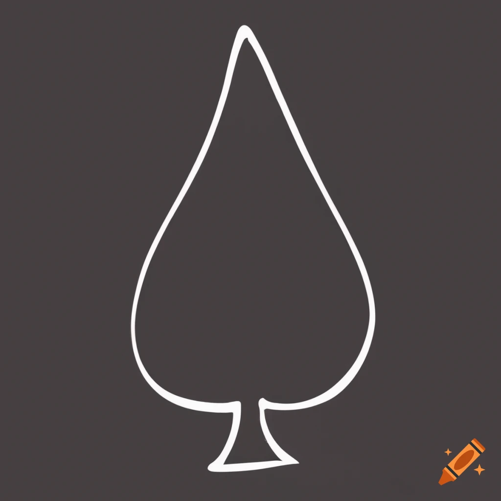 Hand drawn spade shape in off black on Craiyon