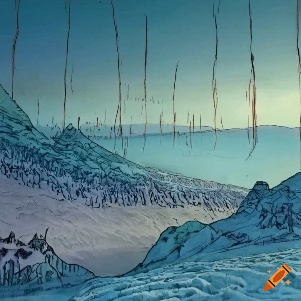 Vars les claux covered in snow by moebius on Craiyon