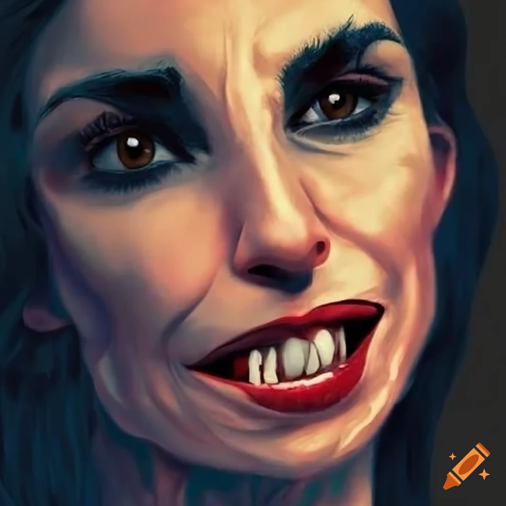 Rachida dati with distinctive teeth on Craiyon