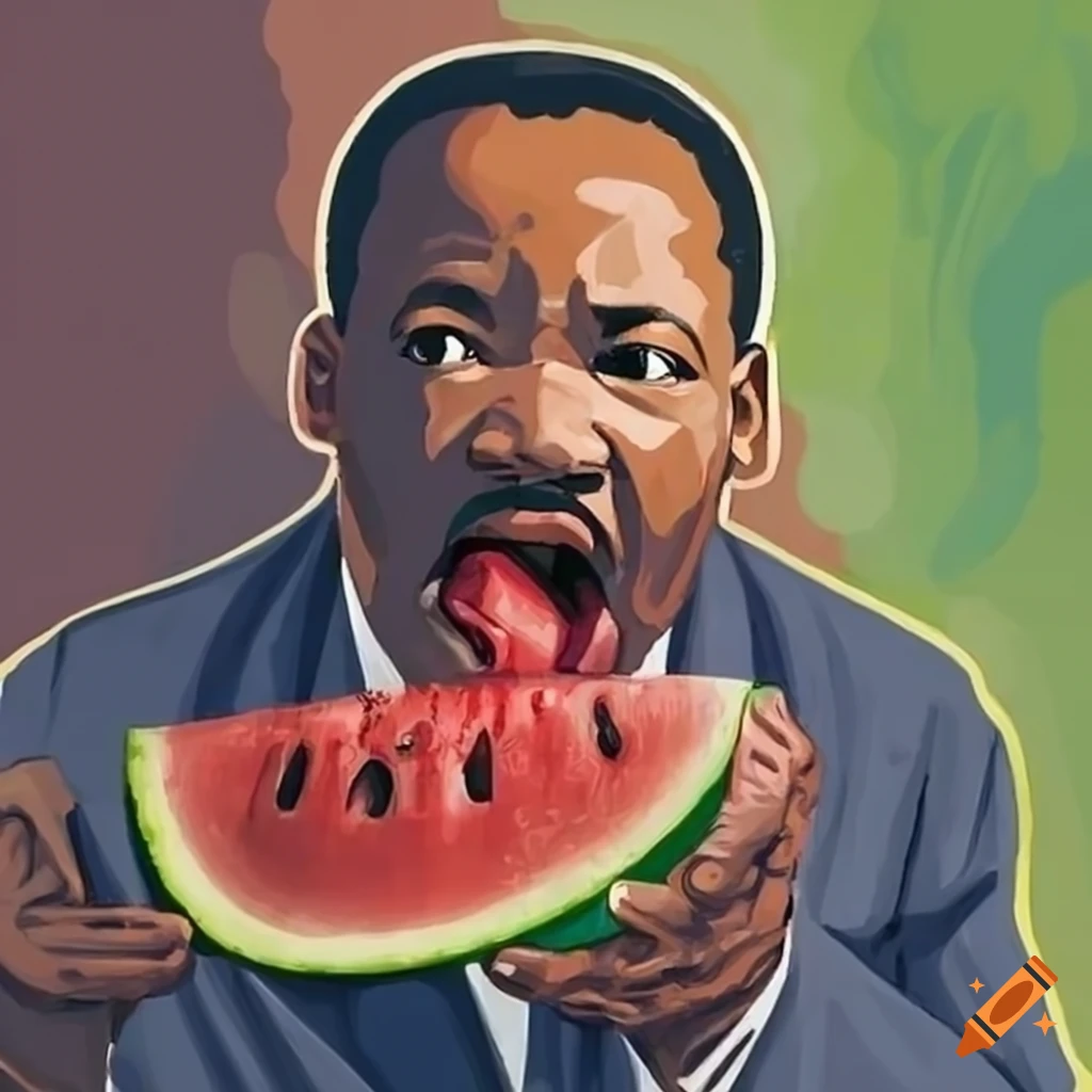 Martin luther king with a watermelon on Craiyon
