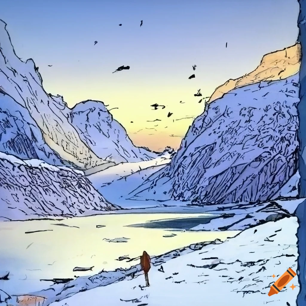 Vars les claux covered in snow by moebius on Craiyon