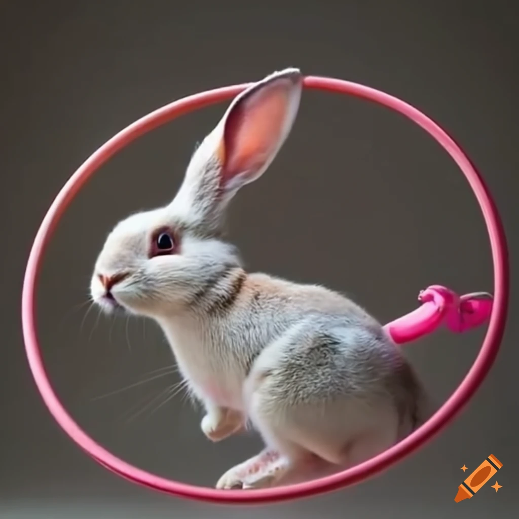 Rabbit hula hooping on Craiyon