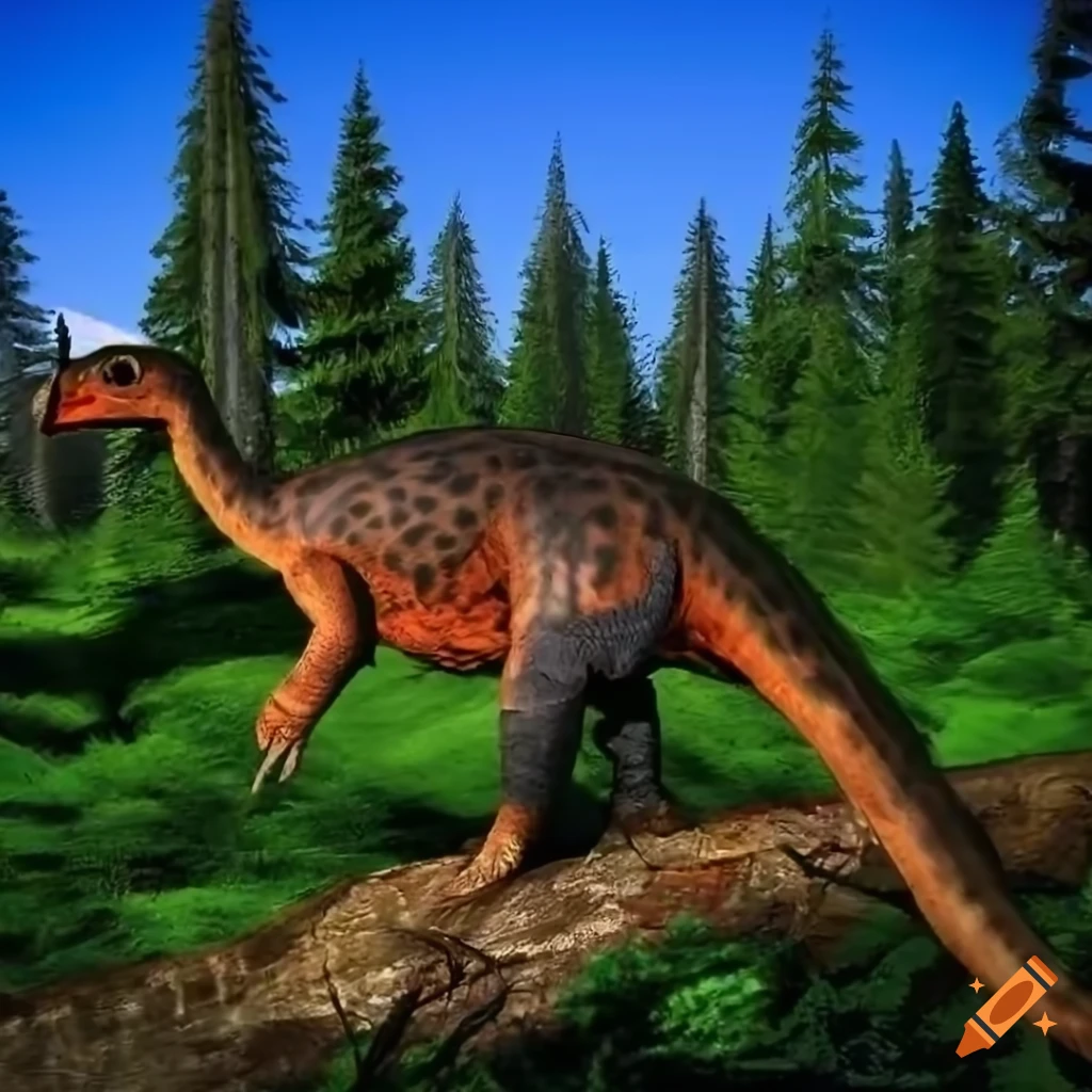 Duckbilled hadrosaur dinosaur with lizard-like color pattern and ...