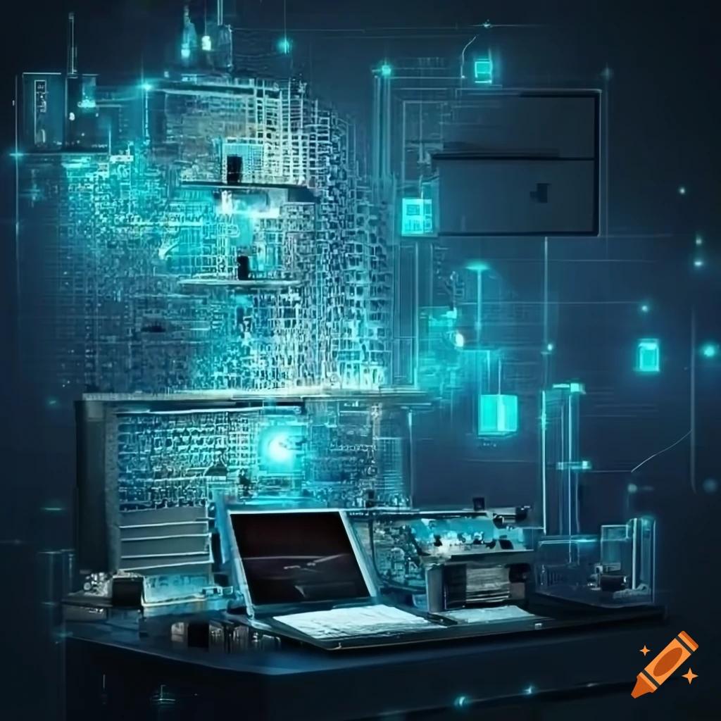 Network devices collage for high resolution wallpaper on Craiyon