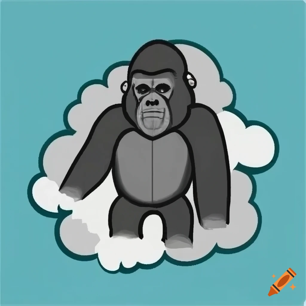 Gorilla in cloud map from gorilla tag game on Craiyon