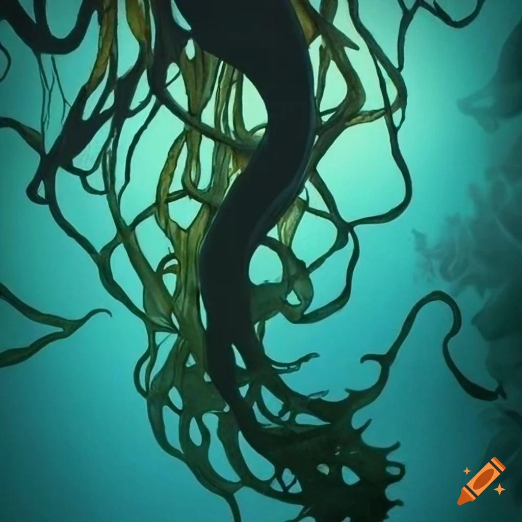 Art nouveau style seaweed design on Craiyon