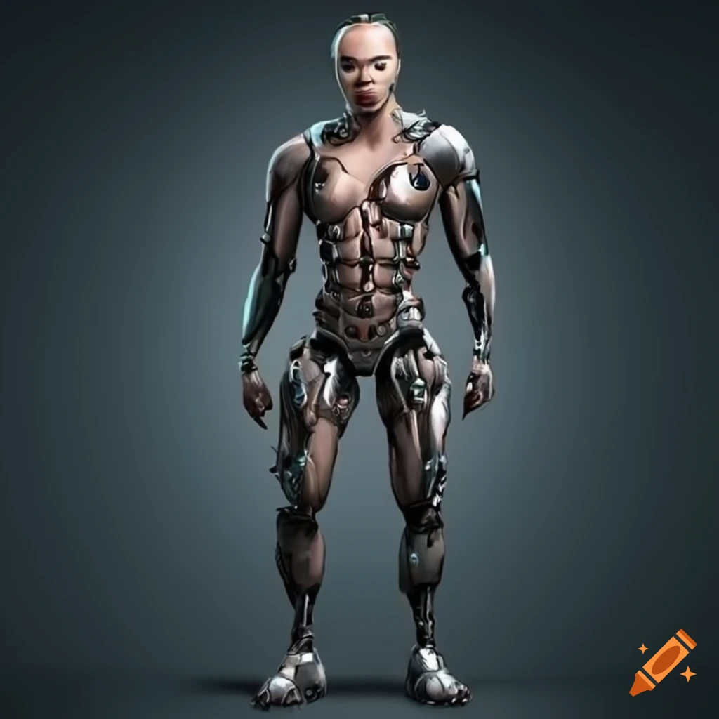 Cyborg human full body on Craiyon