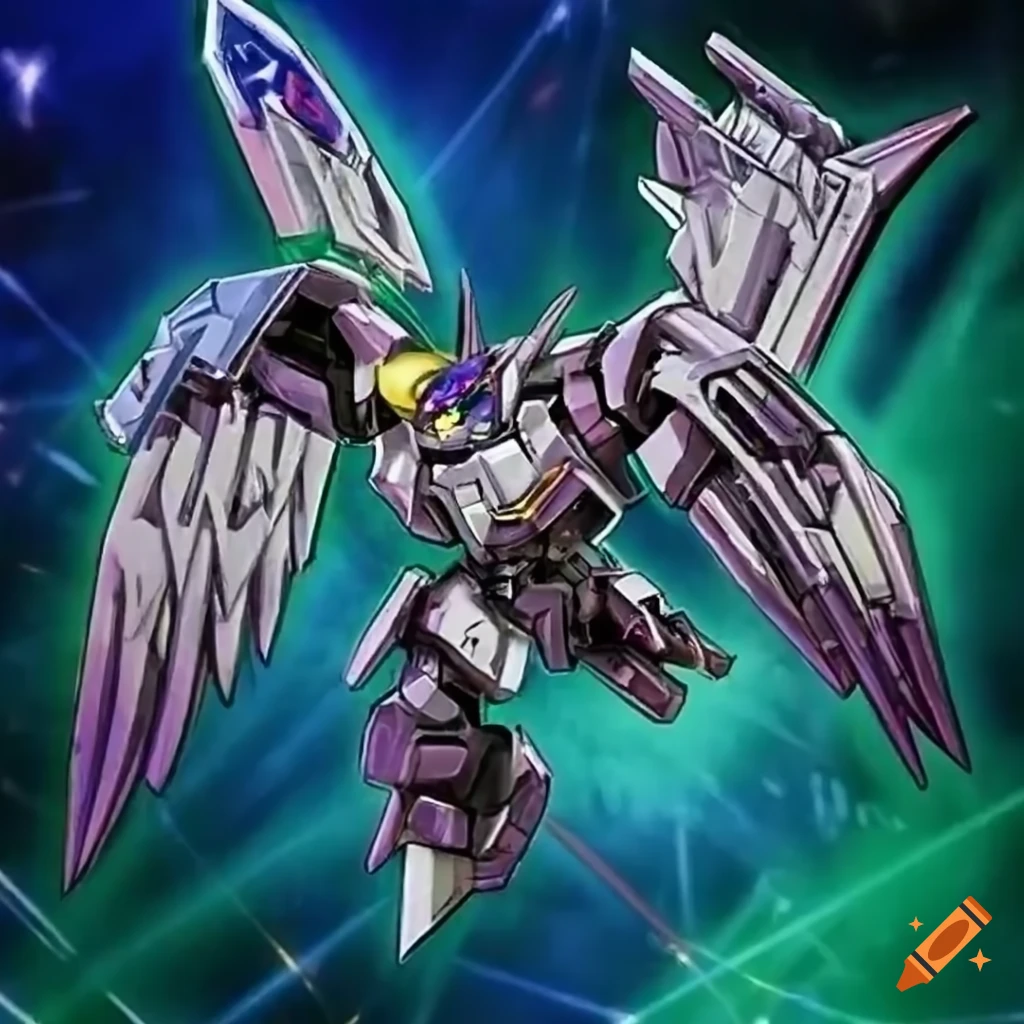 Mecha falcon with big wings yugioh card on Craiyon