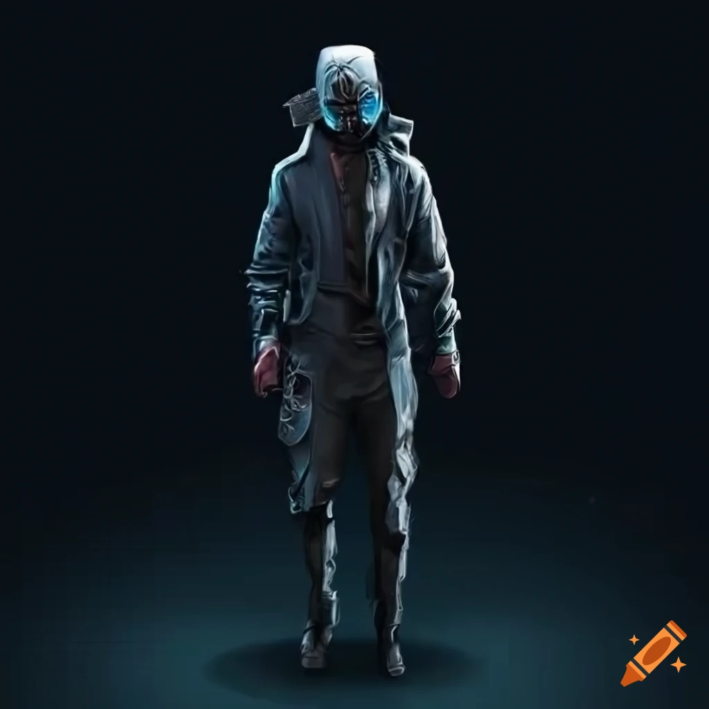 Cyberpunk hacker in full body outfit on Craiyon
