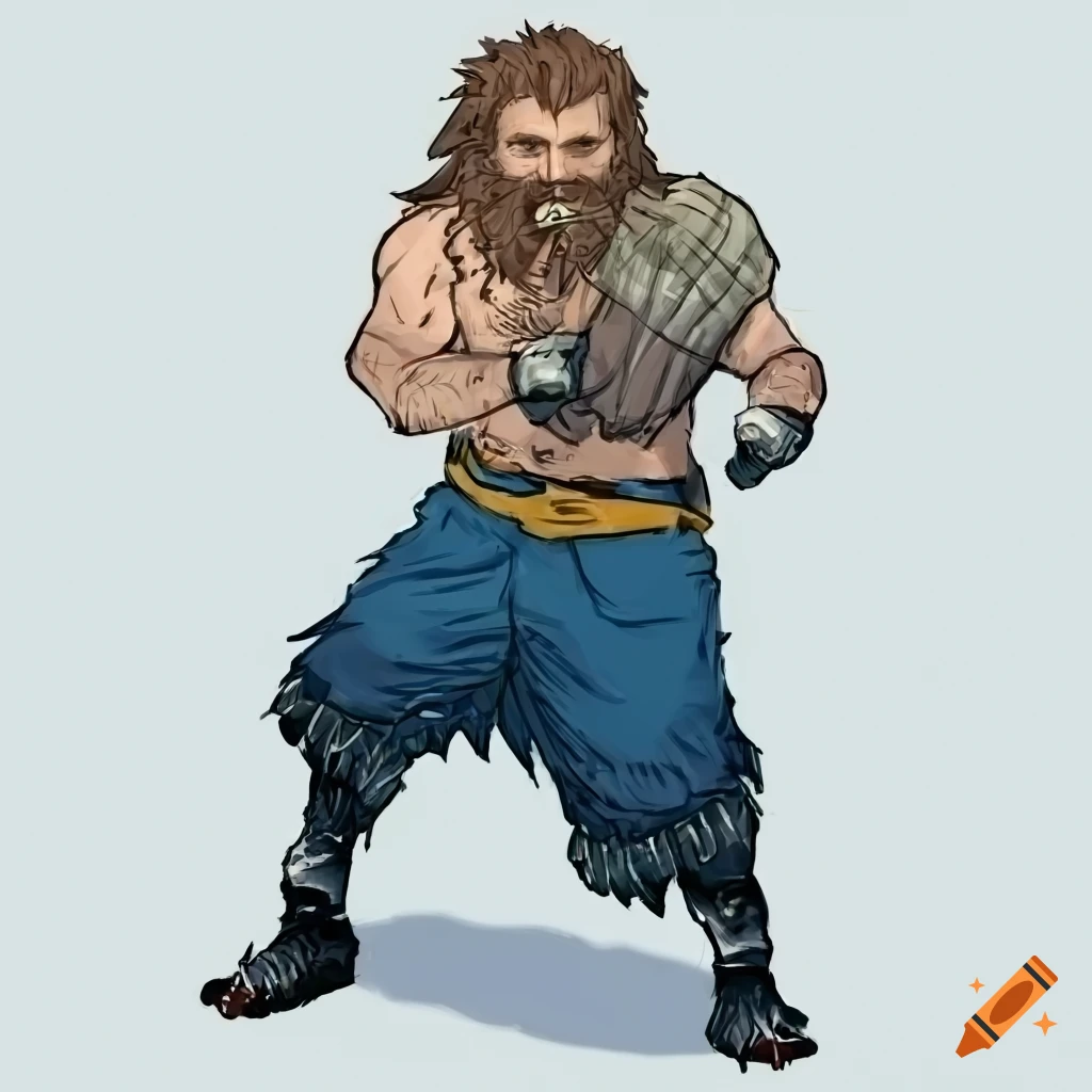 Mature male fighter in final fantasy boss art style on Craiyon