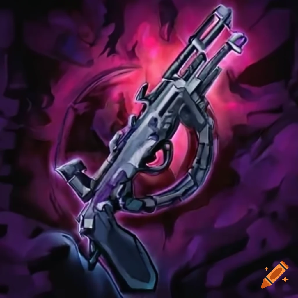 Yugioh card art featuring a gun on Craiyon